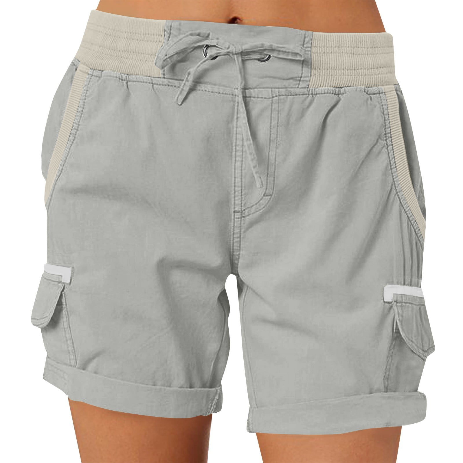 GXIPO Trendy Ladies Cargo Shorts Hiking Casual Pleated Stretchy Jean ...