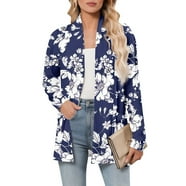 JWD Open Front Cardigan for Women Button Down Long Sleeve Draped ...