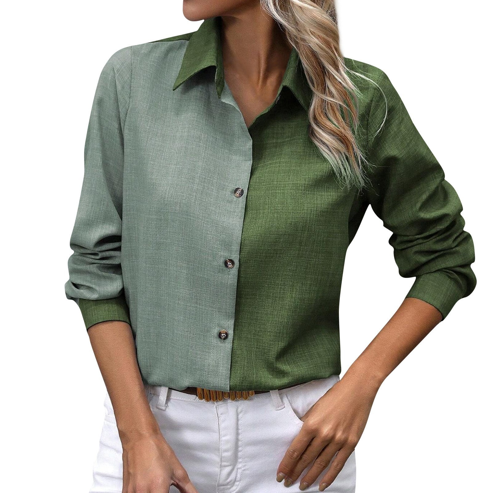 BRDFRL Women's Figure Graphic Colorful Button Down Shirts Long Sleeve ...