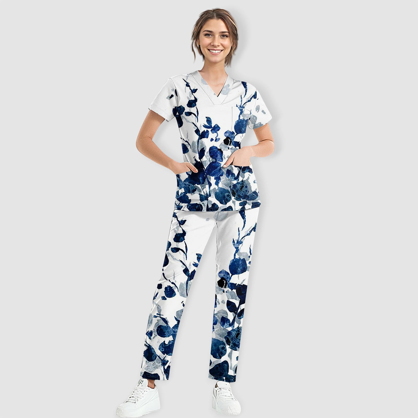 GXIPO Womens Scrub Sets V-Neck Scrubs Top and Pants In Regular and ...