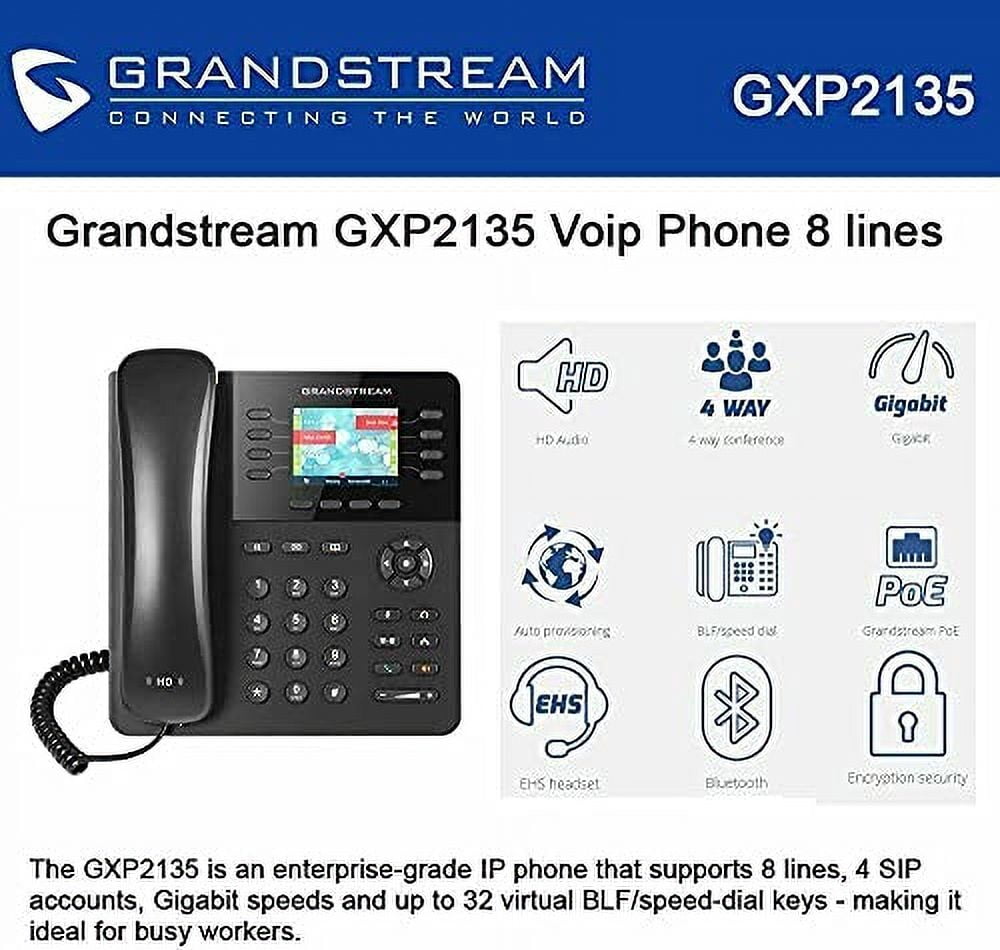 GXP2135 IP Phone | 8 Lines, 4 SIP Accounts | 2.8-Inch Color Display ...