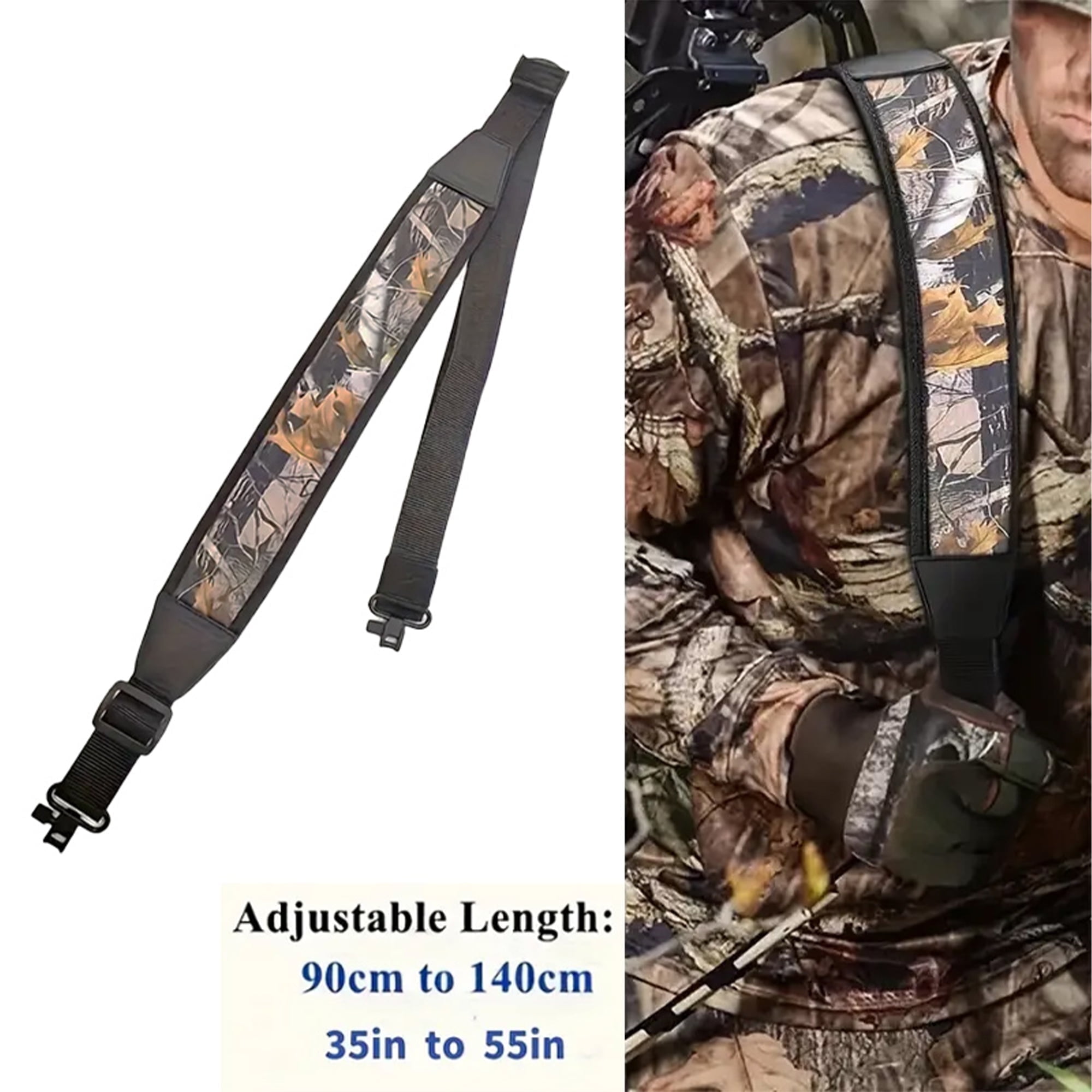 GXROPLJ Universal Adjustable Hunting Gun Shoulder Strap 2-Point Design ...