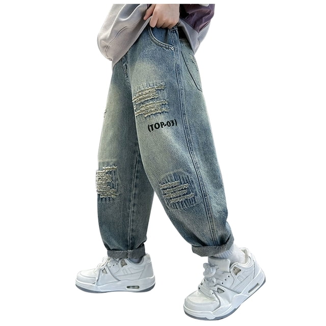 GXWEA Boys Jeans Size 8 Boys Pants Size 14-16 Boys Cargo Baggy Pants ...
