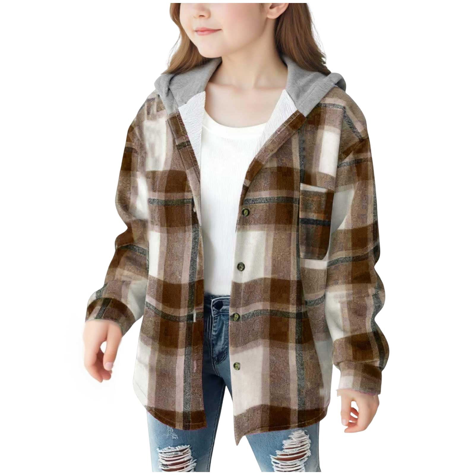 GXWEA Girls Flannel Shirts Girls Shirts Size 7-8 Girls Flannel Fall ...