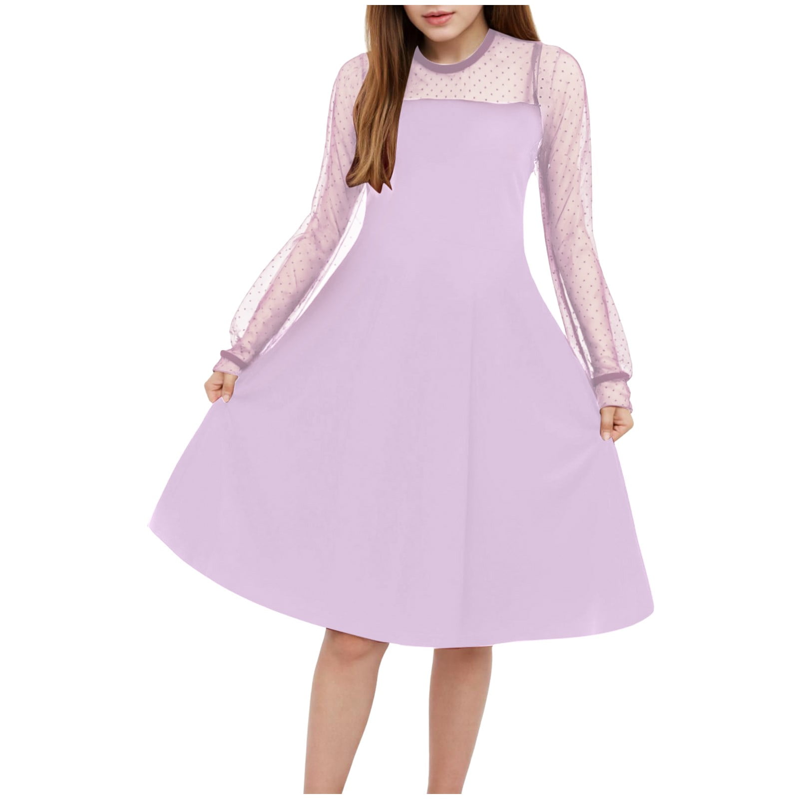GXWEA Girls Party Dress Red Dresses Girls Long Sleeve T-Shirt Dresses ...