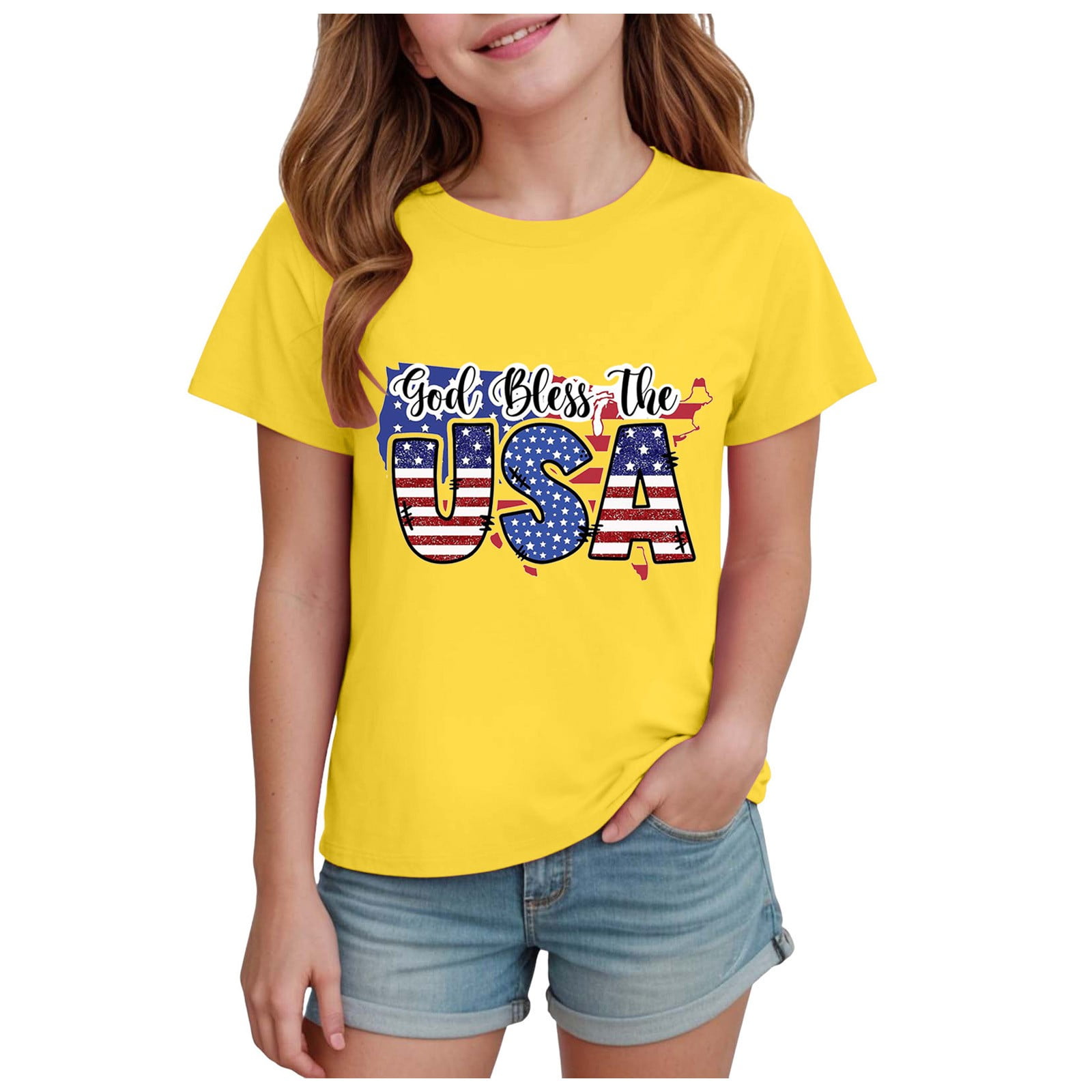 GXWEA Girls Plain T Shirts Girls Summer Outfits Girls Short Sleeve T ...