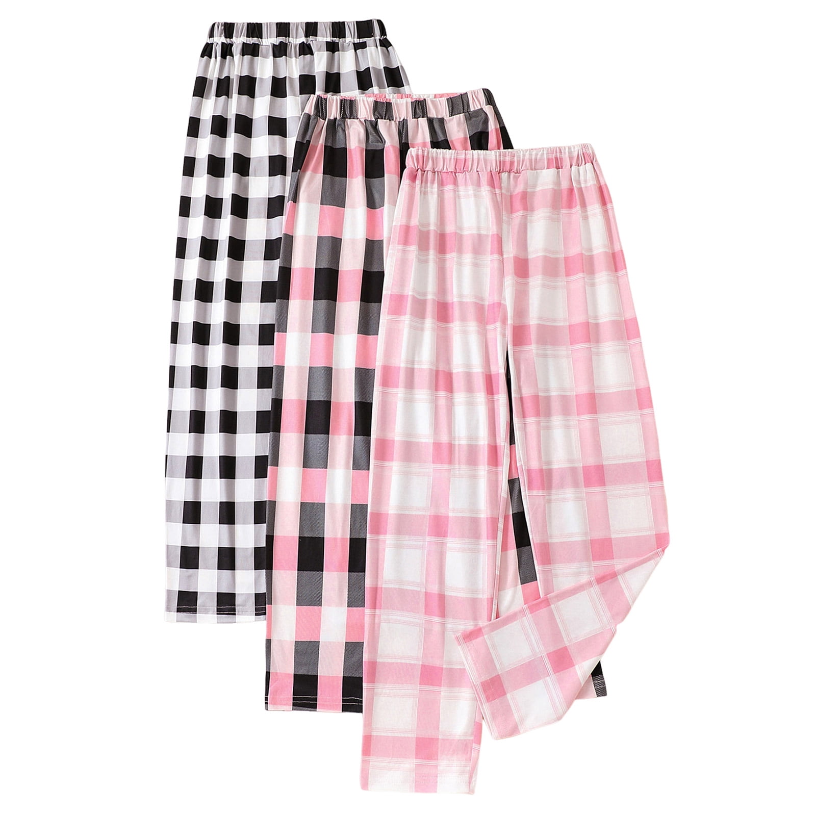 GXWEA Girls Winter Pajamas Plaid Pants Girl'S Pajama Pants 3 Pack, Soft ...