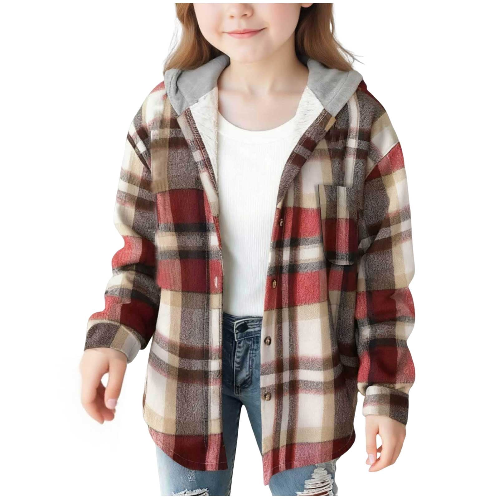 GXWEA Toddler Girl Flannel Shirt Girls Fall Outfits Girls Cute Flannel ...