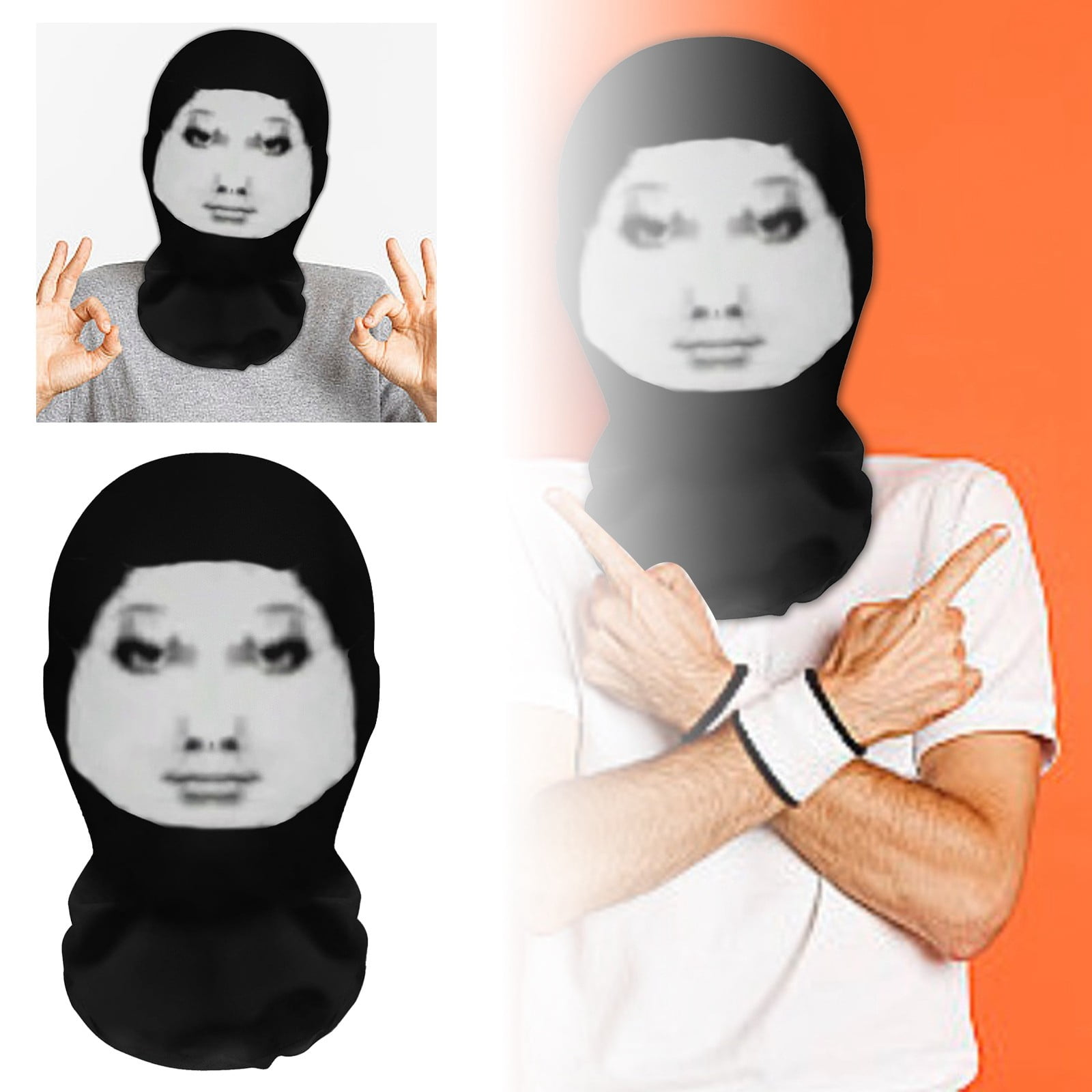 GXXGREAT Funny Internet Full Face Mesh Parody Headgear Adaptable To ...