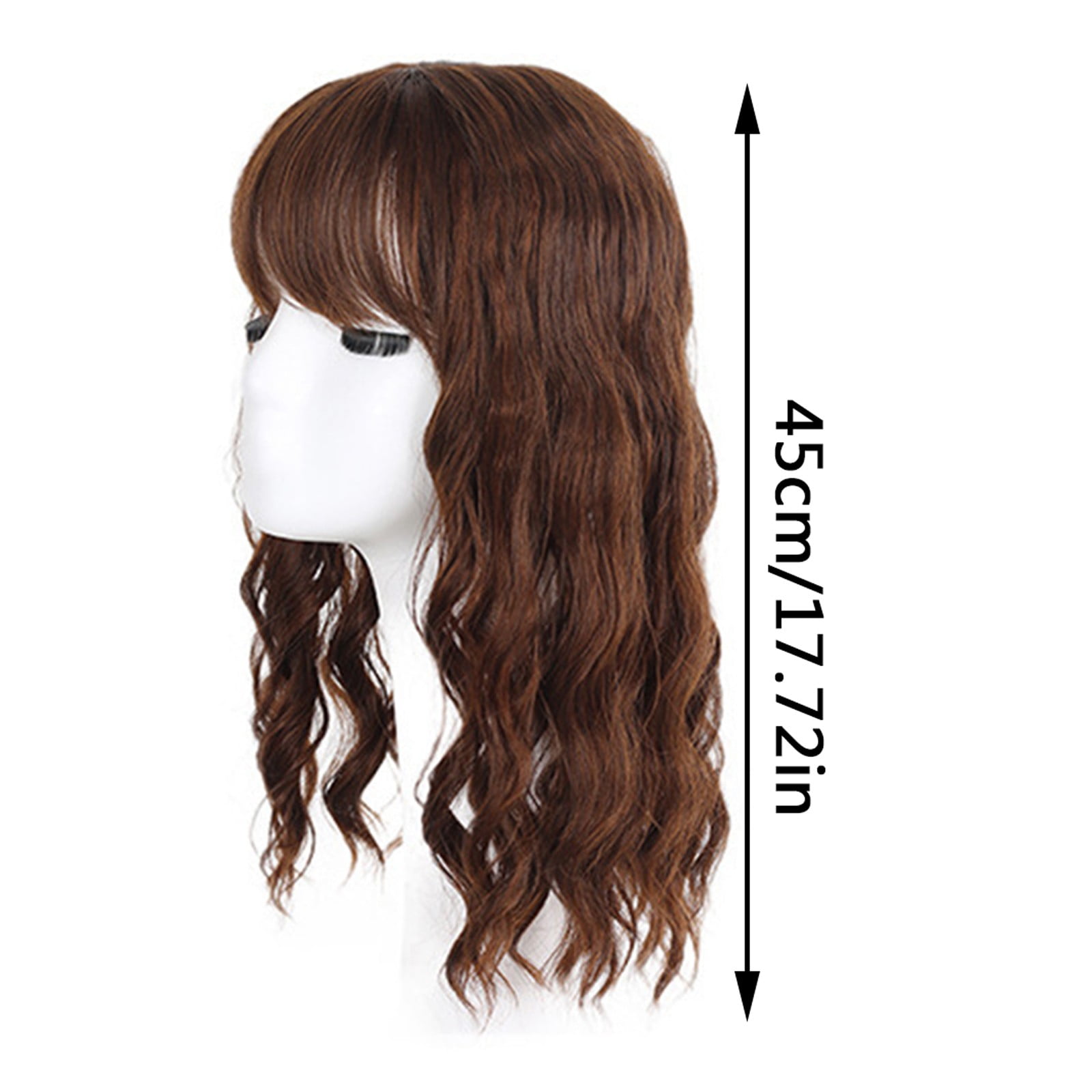 GXXGREAT Water Wavy Wool Curl Long Curl Hair Cover Cover White Hair ...