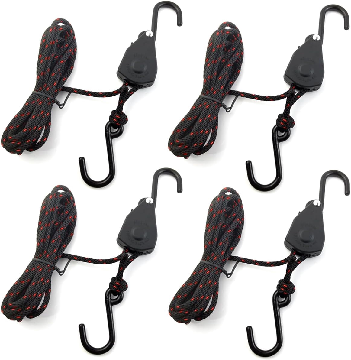 GXXMEI 4PCS 8ft 1/8in Adjustable Heavy Duty Rope Hanger Ratchet Kayak ...