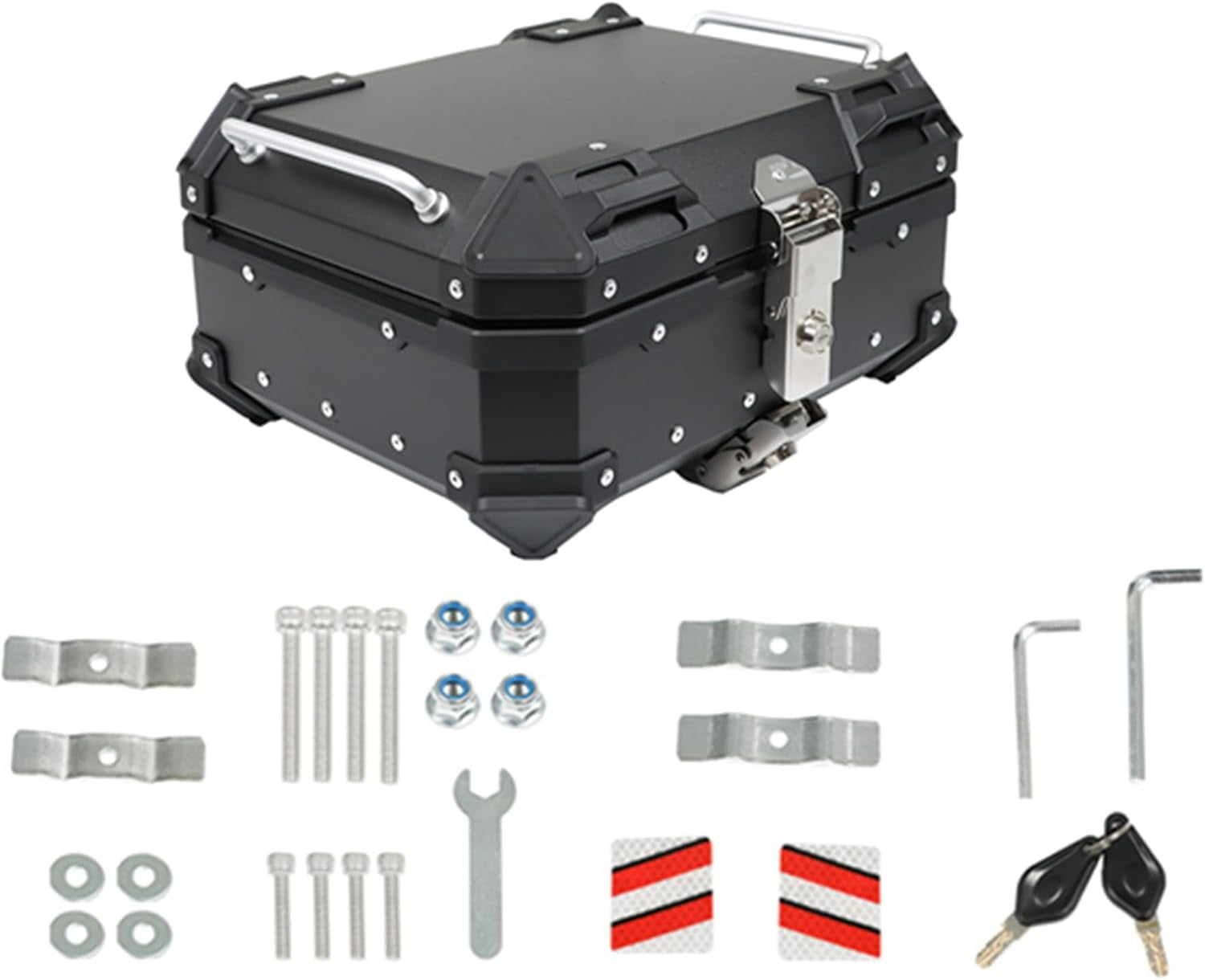 GXYWADY 22L-T Black Motorcycle Tail Box Top Case, Aluminum Alloy ...