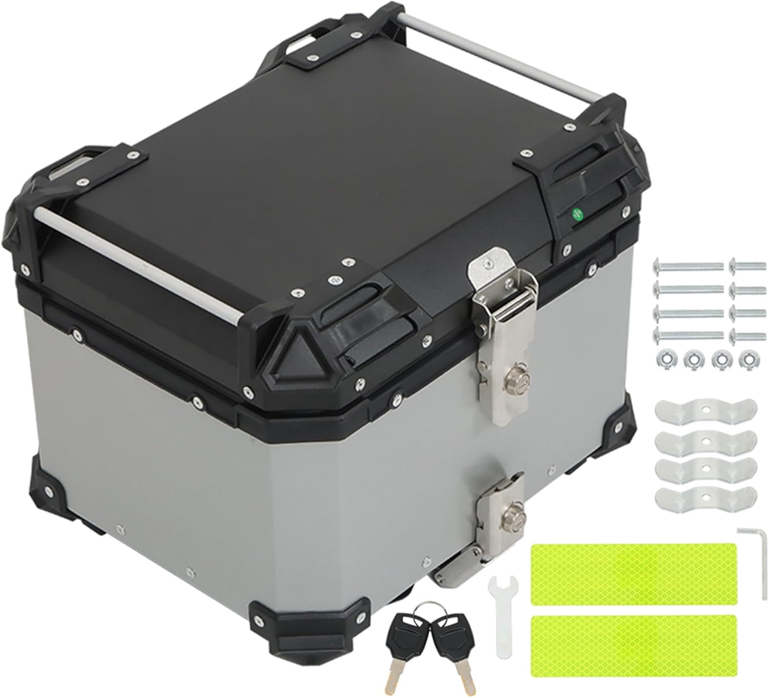 GXYWADY 45L-T Silver Motorcycle Tail Box Top Case, Aluminum Alloy ...