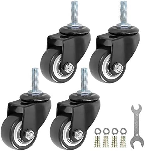 GXYY .5 Inch Swivel Caster Wheels PU 360 Degree Threaded Stem Caster ...