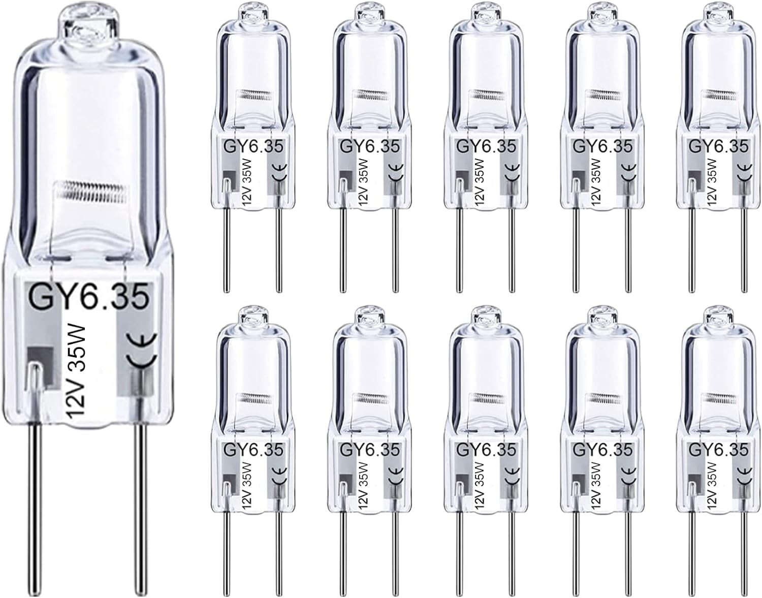 GY6.35 Halogen Light Bulbs 2 Pin 12V 35W T4 Tubular JCD Type GY6.35 Bi ...