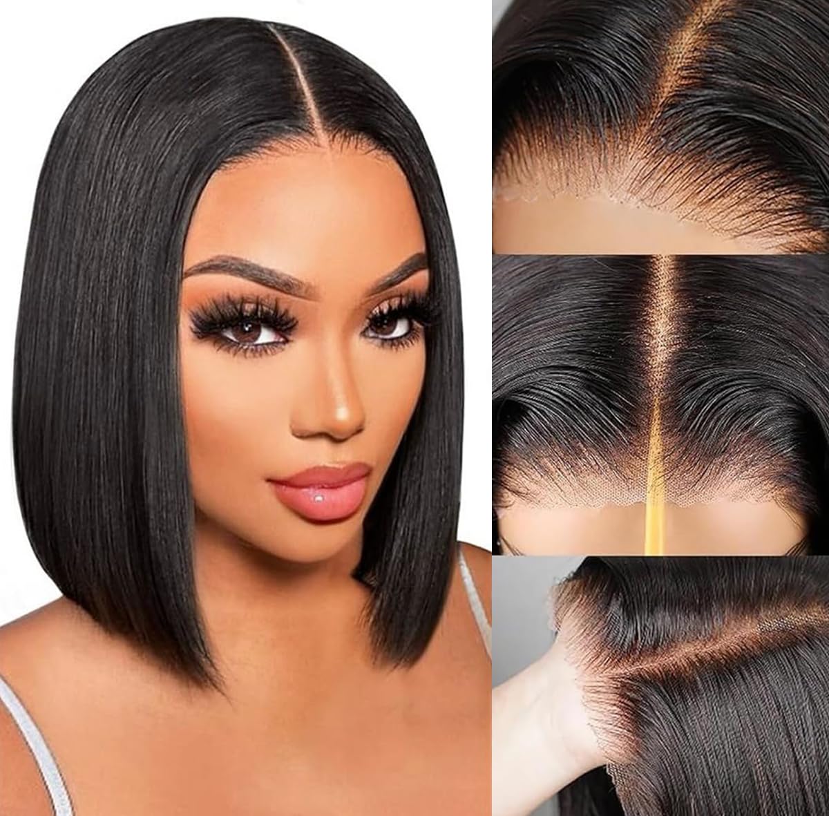 GYAJEP 5x5 Wear and Go Glueless Wigs Human Hair Pre Plucked Pre Cut 180 ...