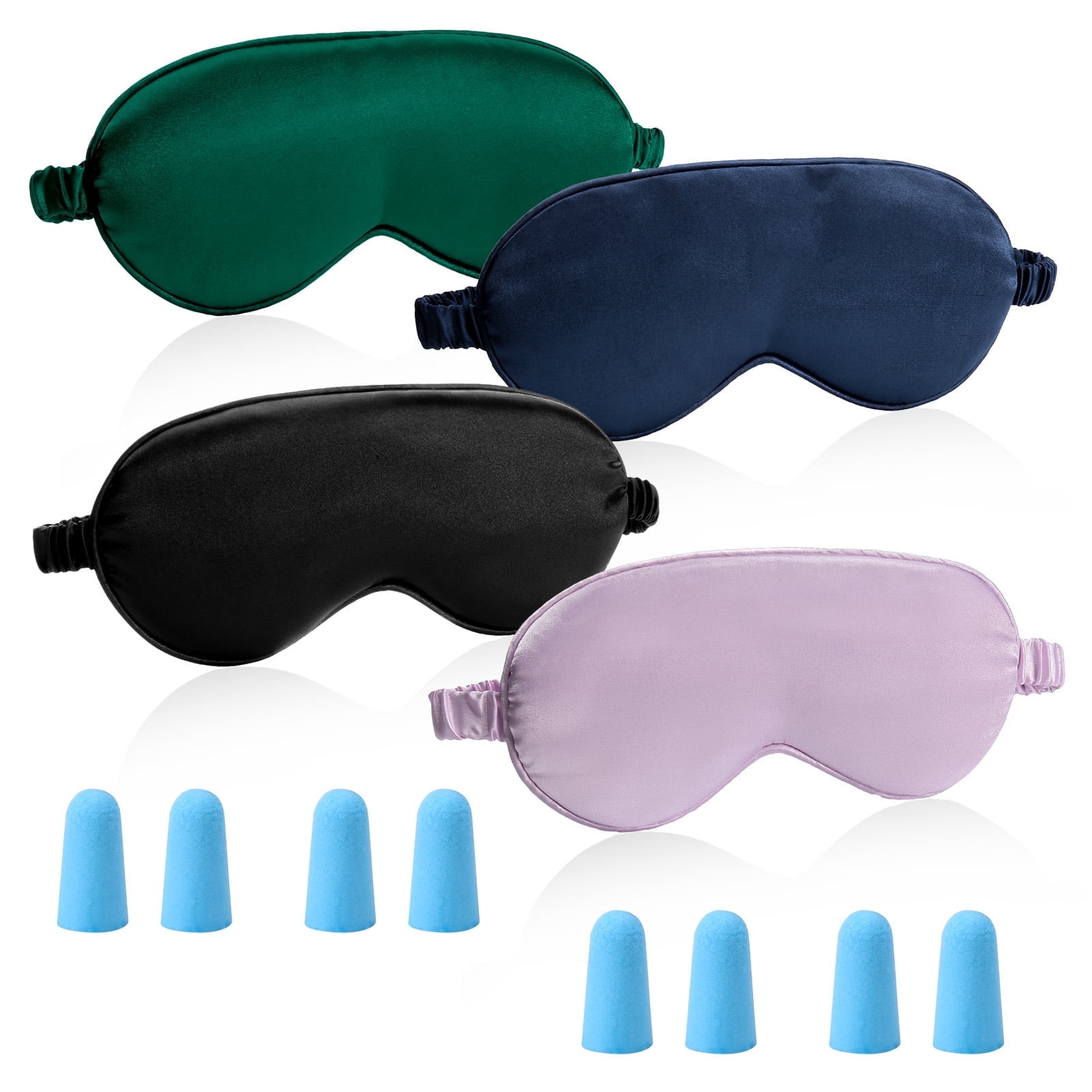 GYDEK 4 Pack Silk Sleep Eye Masks Set, Satin Silky Sleeping Eye Cover ...