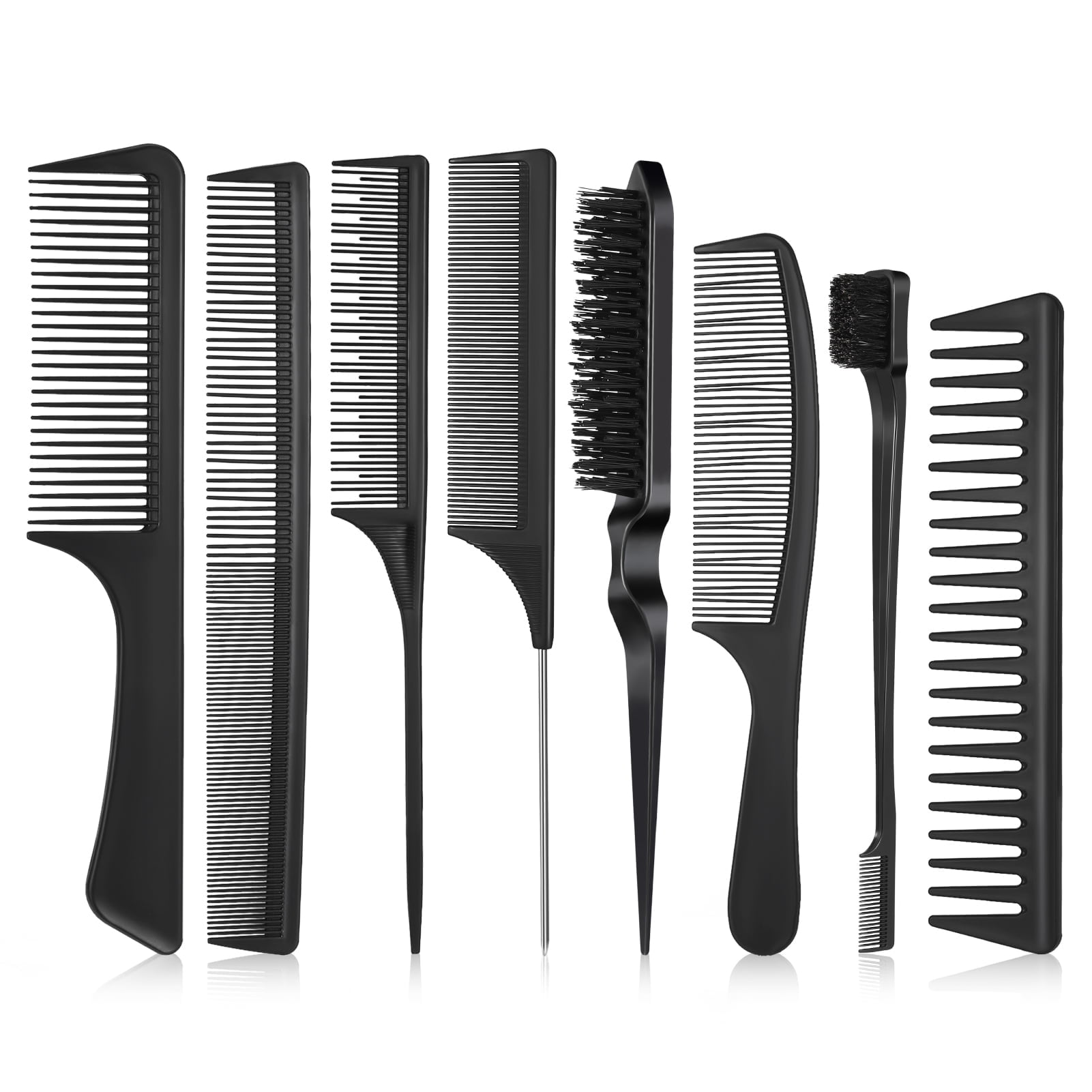 GYDEK 8Pcs Hair Styling Combs Set, Include Bristle Hair Brush, Grooming ...