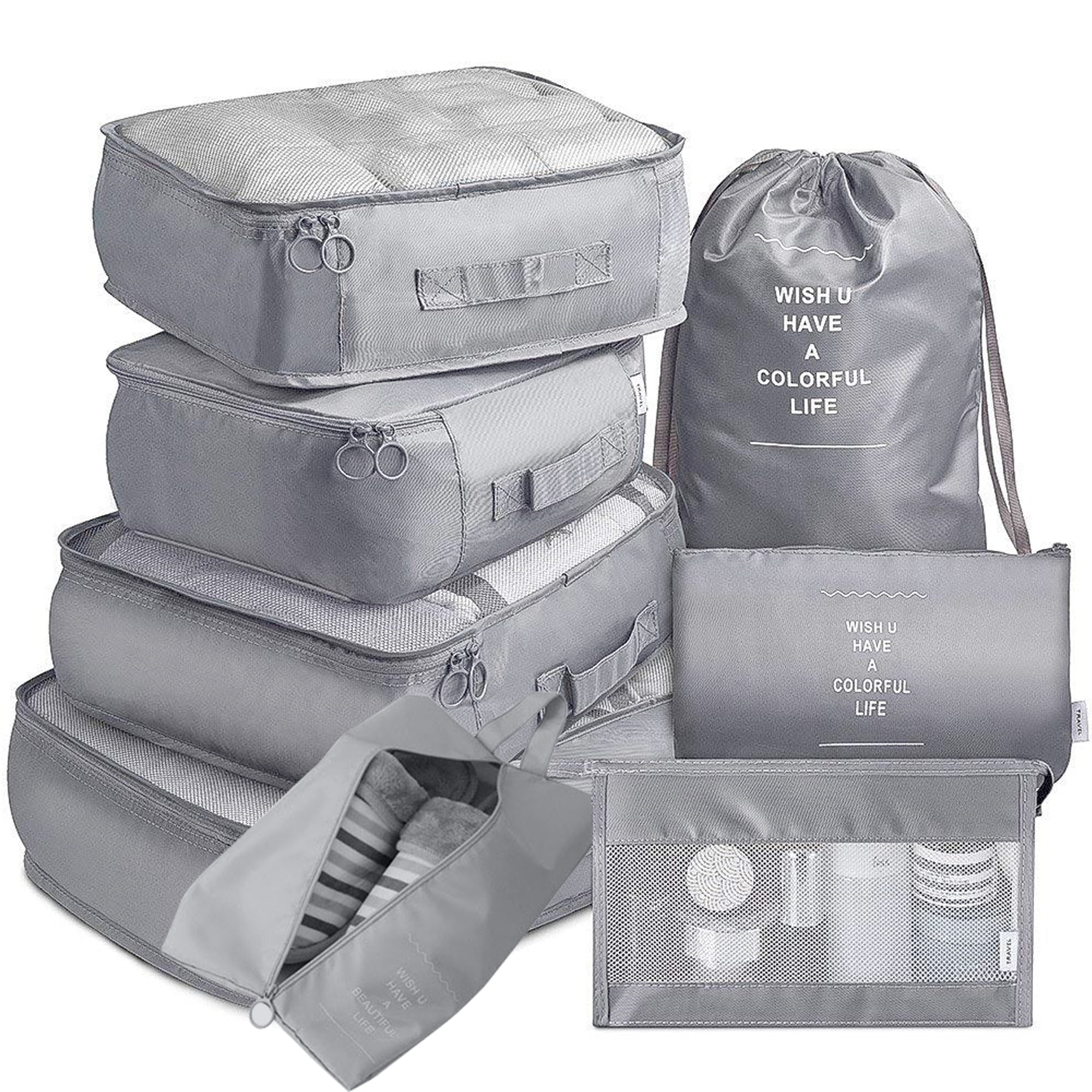 GYDEK Compression Packing Cubes for Luggage 8Pcs Kids Travel Foldable ...