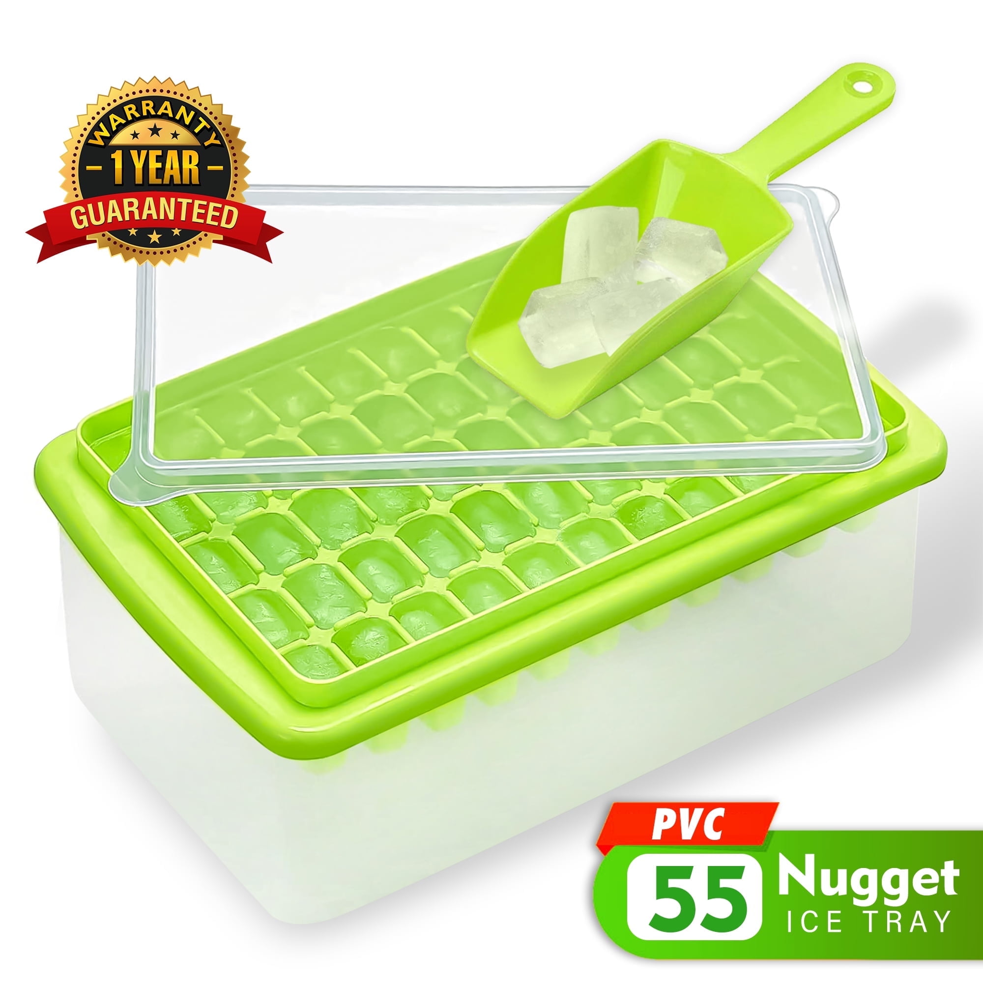 GYDEK Ice Cube Tray with Lid and Bin for Freezer, Easy-Release 55 ...