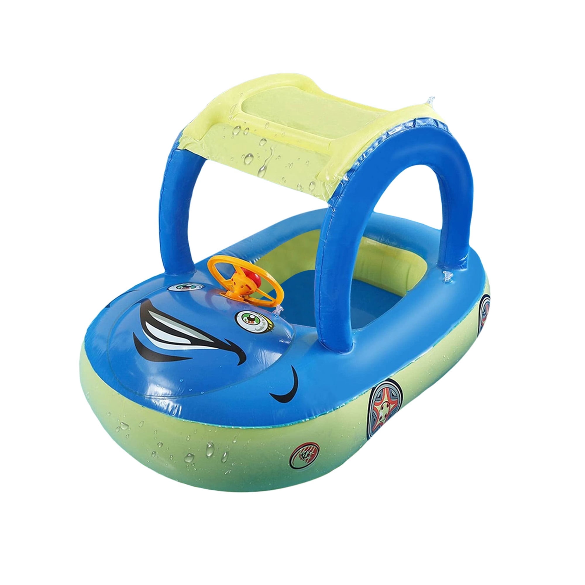GYDEK Inflatable Swimming Ring Car Baby Pool Float with Sun Protection ...