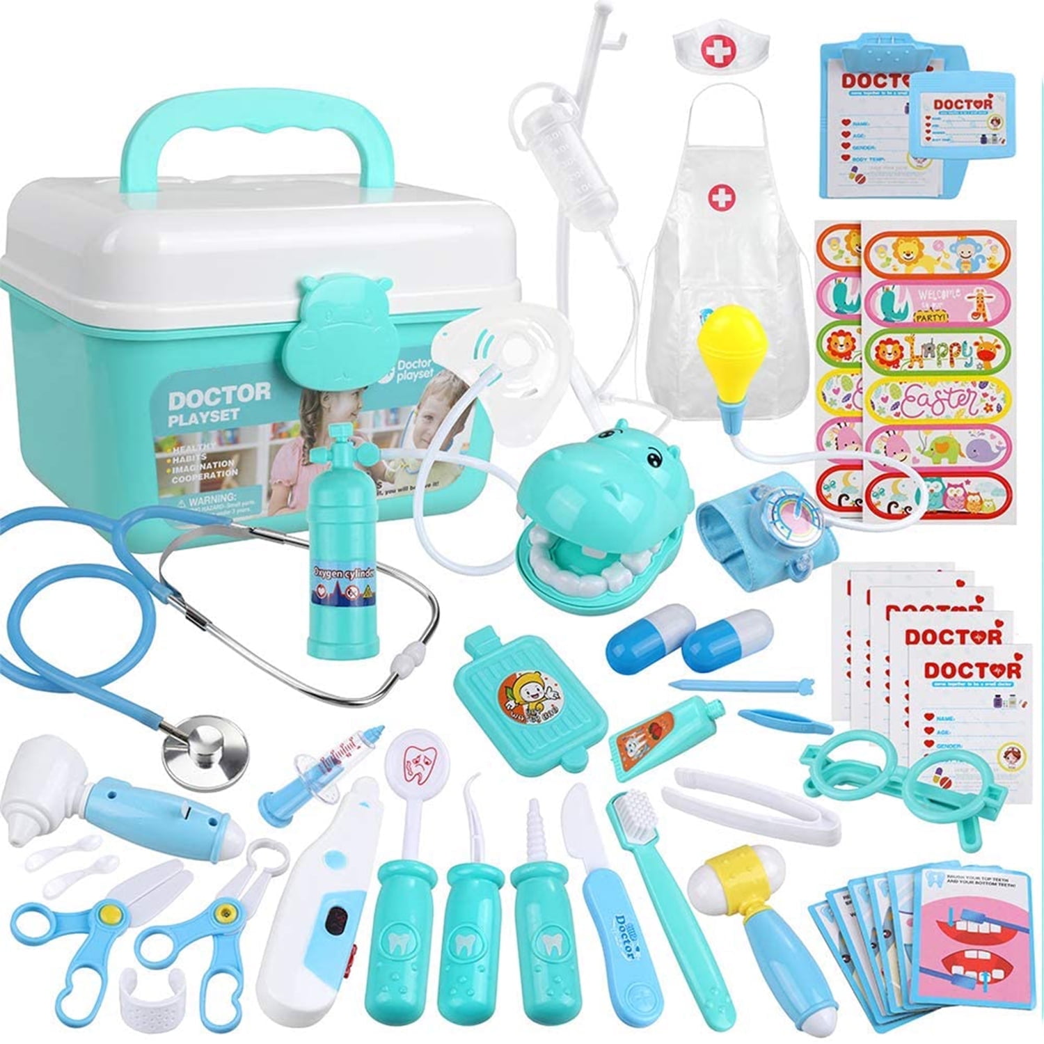 GYDEK Kids Doctor Playset, Pretend Doctor Kit Dentist Medical Kit with ...