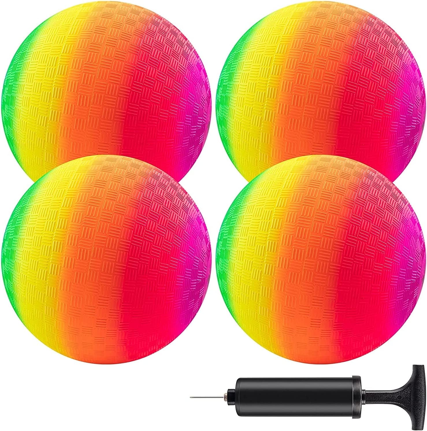 GYDEK Playground Balls Kickballs 8.5 Inch, Rainbow Playground Ball Set ...