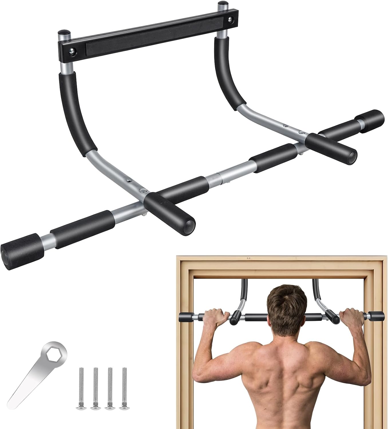 GYE Doorway Pull Up Bar for Home Gym, Adjustable Width, Heavy-Duty ...