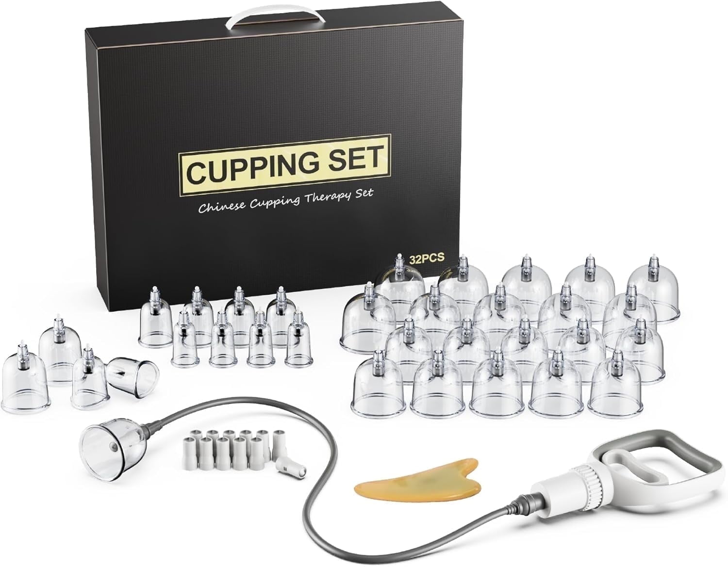GYENNO Cupping Set, 32 Cups in Various Sizes, Manual Pump, Magnetic ...