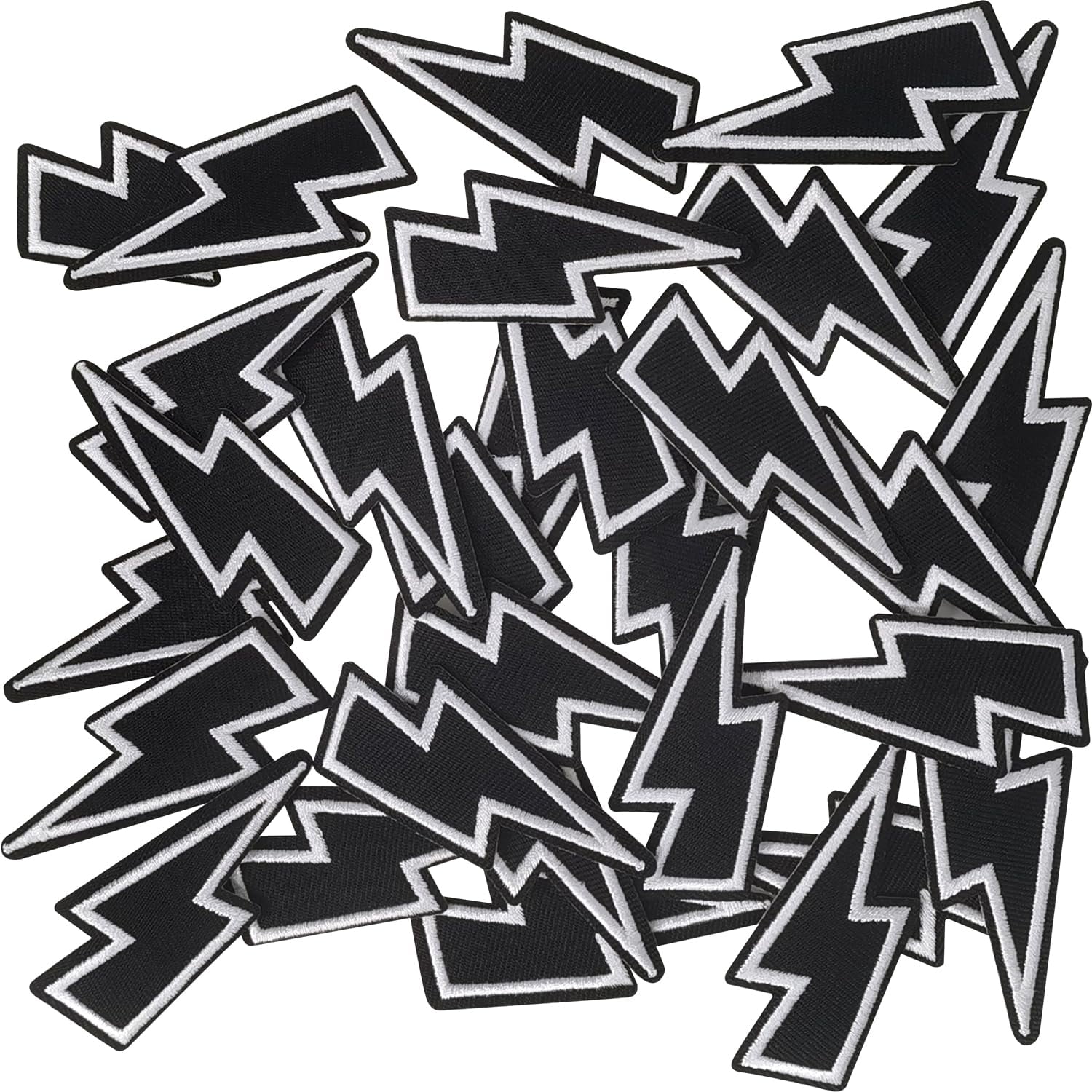 GYGYL 30 Pieces Iron on Lightning Patches, Lightning Bolt Embroidered ...