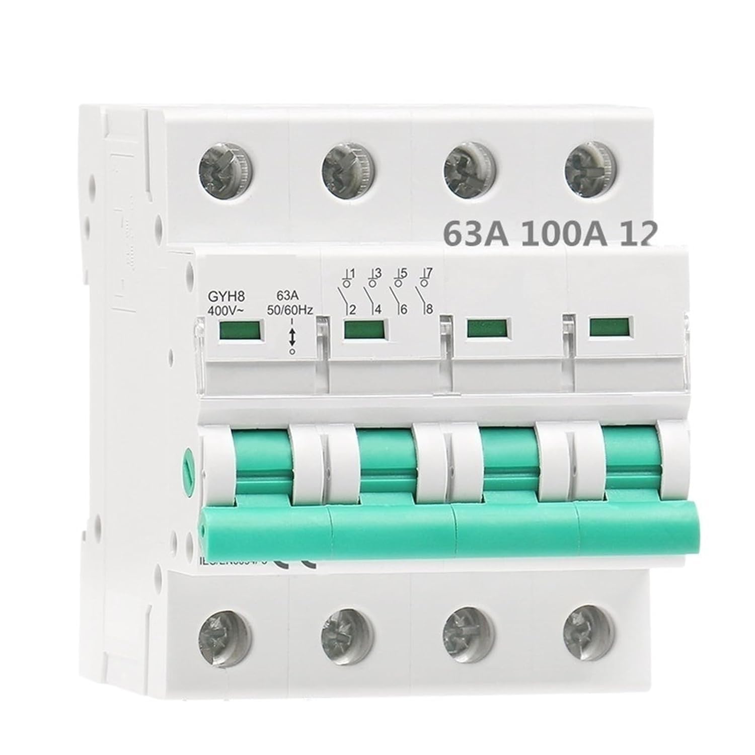 GYH8 Din Rail 4 Pole Isolating Switch 400V Main Switch 63A 100A 125A ...