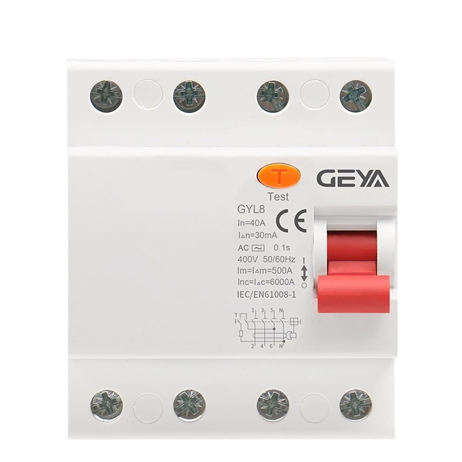GYL8 3Phase+N RCD Electromagnetic Differential Breaker Safety Switch 4P ...