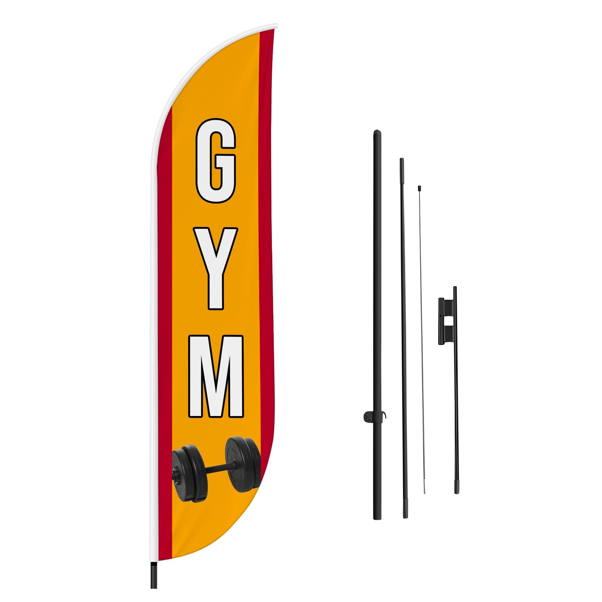 GYM Feather Flag(11.5feetX2.5feet) by DreamController | Outdoor ...