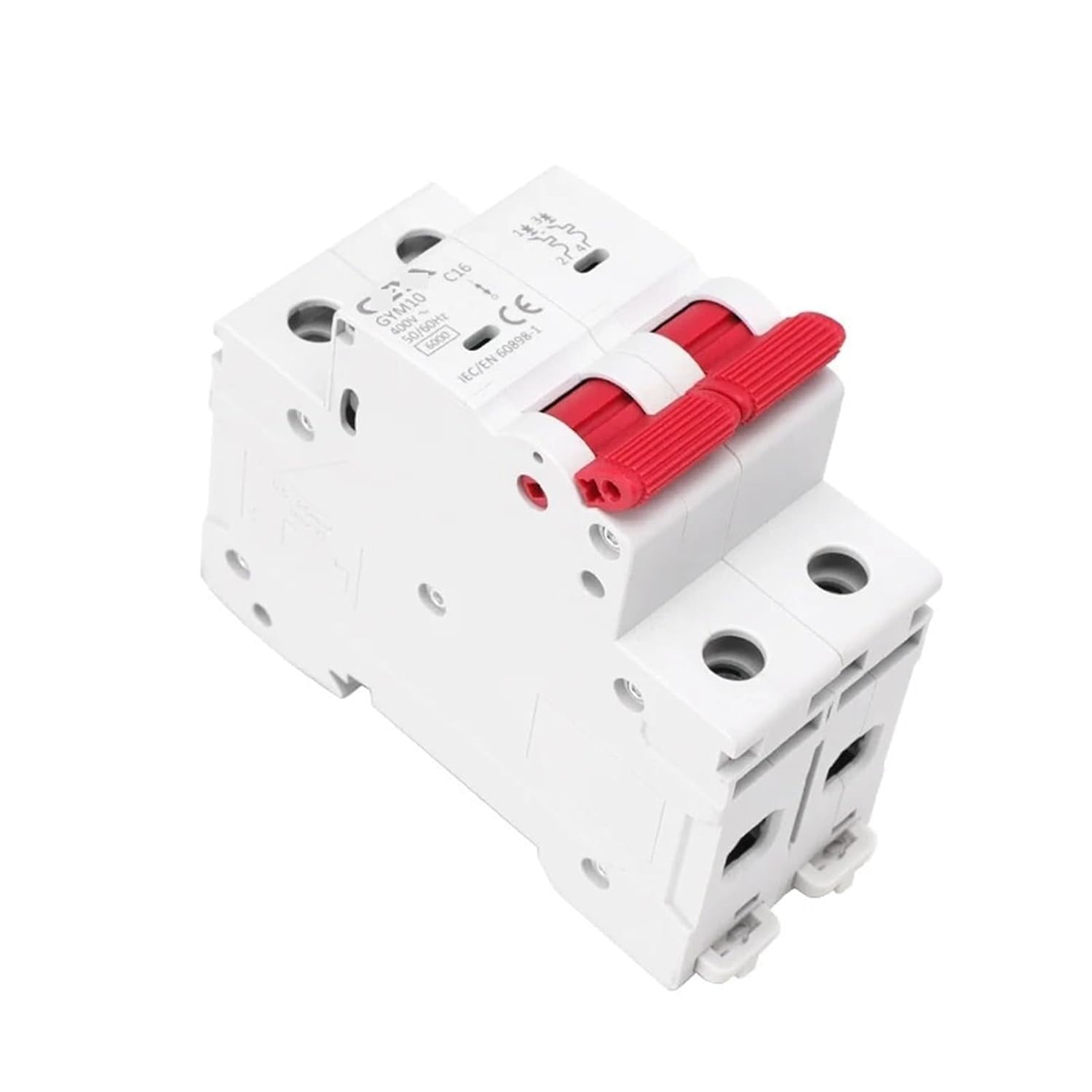 GYM10 AC MCB 2Pole 6A 10A 16A 20A 25A 32A 40A 50A 63A 220V/400V Mini C Curve 6KA CE CB Approved ...