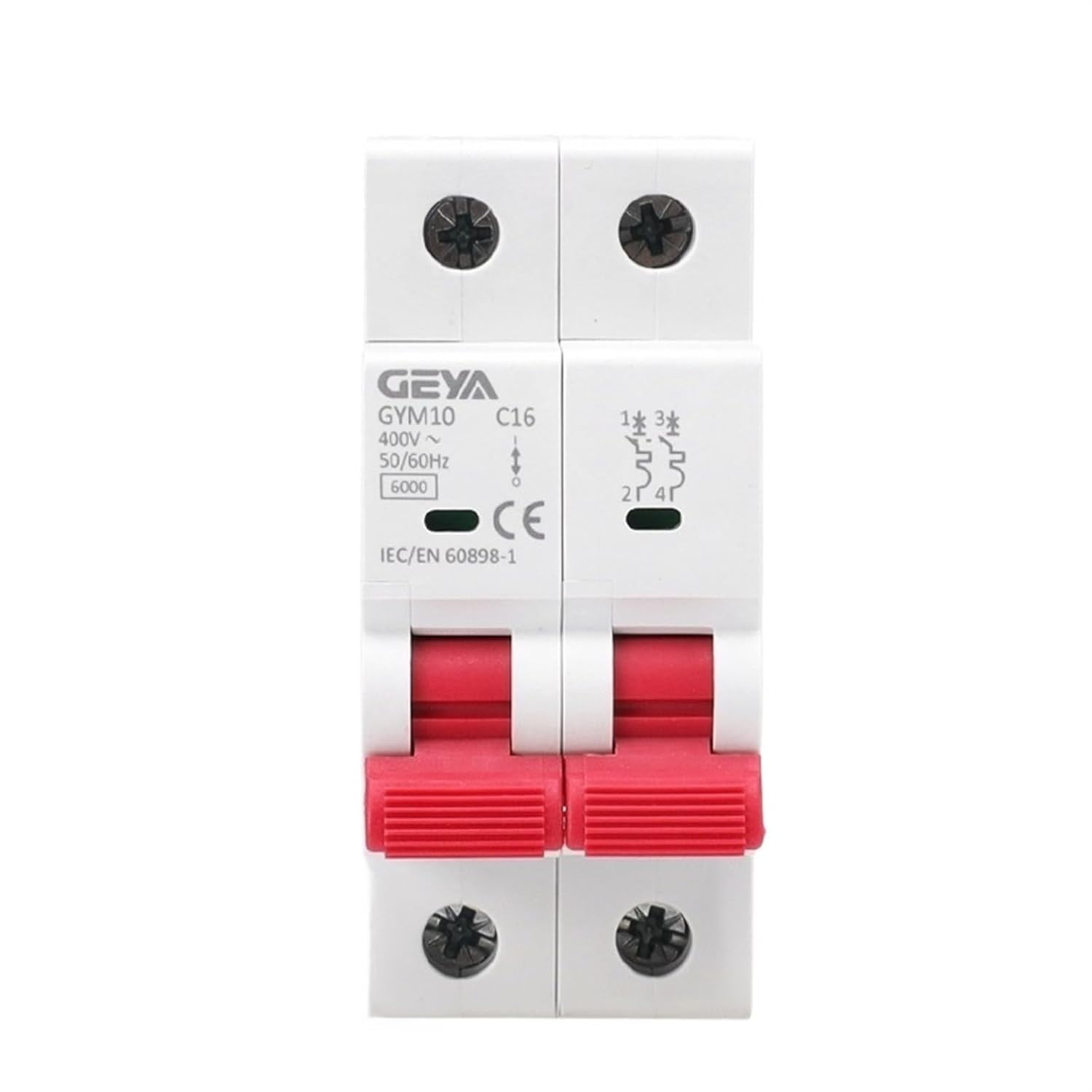 GYM10 Double Pole Din Rail MCB 6KA Miniature Circuit Breakers 40A 63A AC Type with CE CB ...