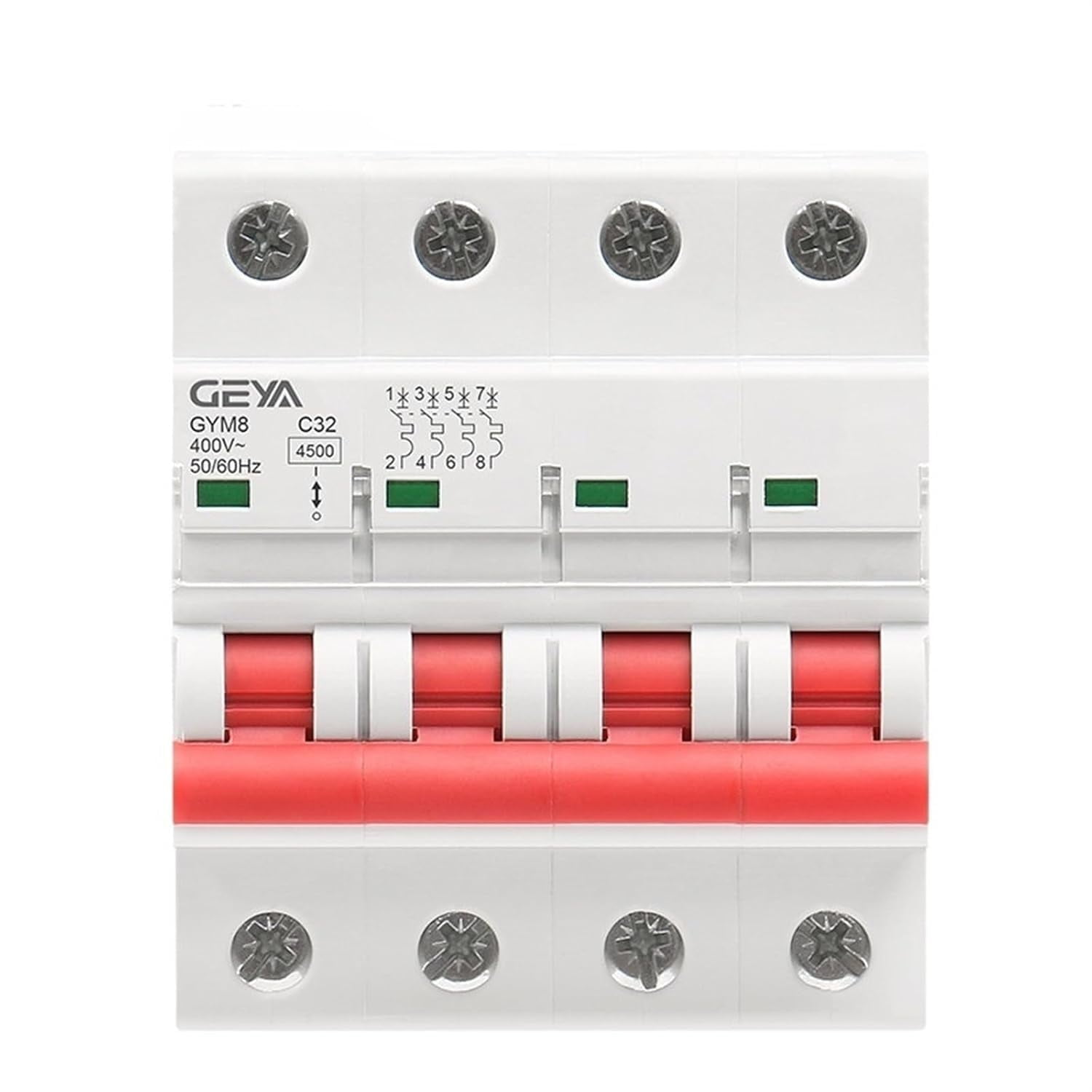 GYM8 4Pole Mini Circuit Breaker 6A-63A Din Rail MCB with ON Off ...