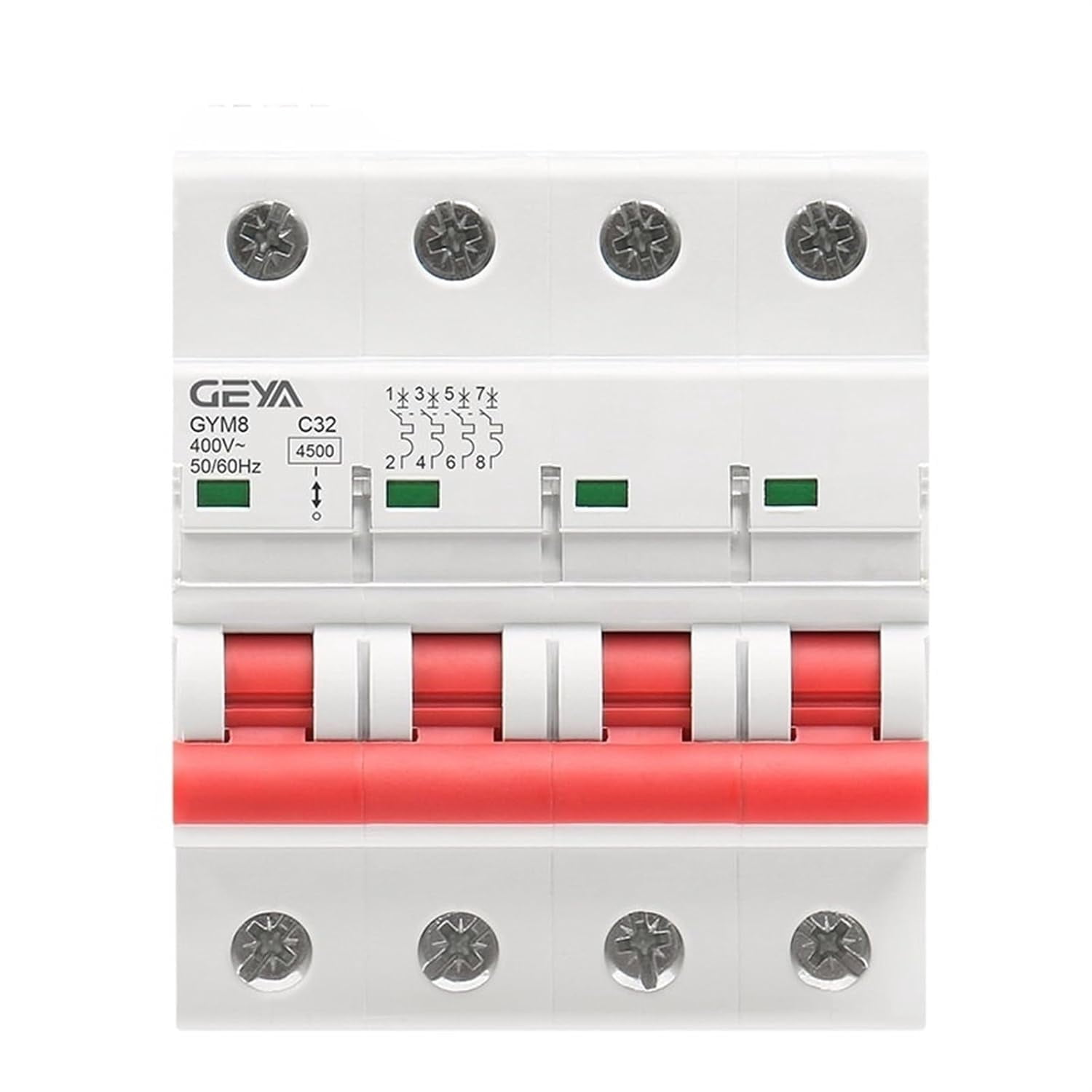 GYM8 4Pole Mini Circuit Breaker 6A-63A Din Rail MCB with ON Off ...