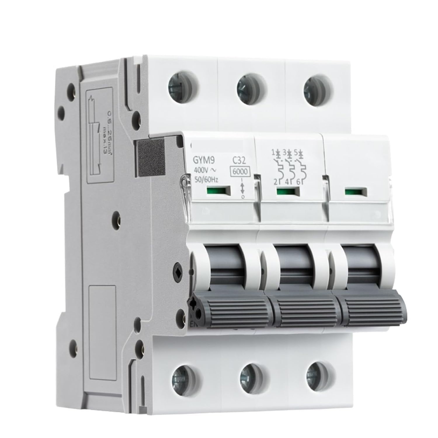 GYM9 3P 6KA Mini Disyuntor Din Rail 6A 10A 16A 20A 25A 32A 40A 50A 63A ...