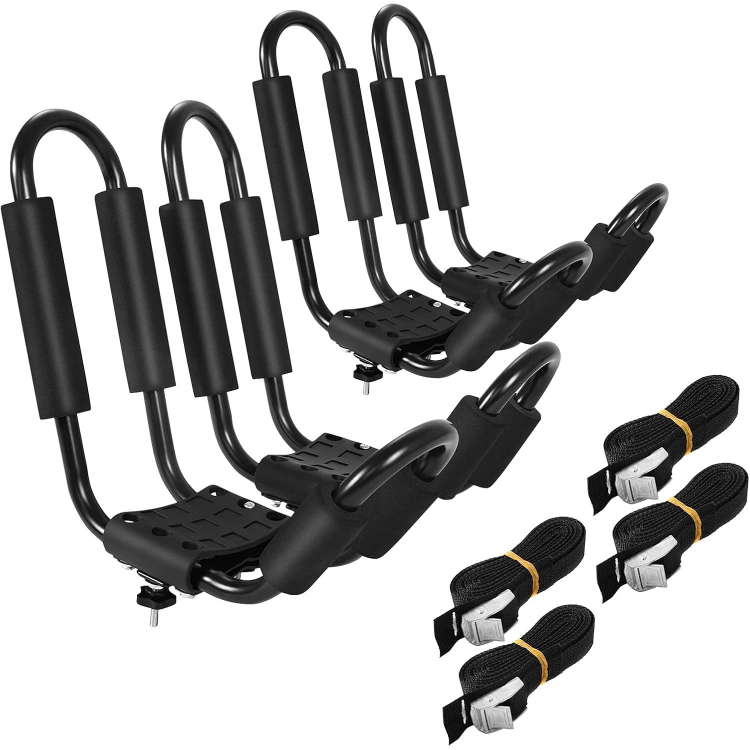 GYMAX 2Pairs Universal Kayak Roof Rack, J-Bar Roof Top Carrier with ...
