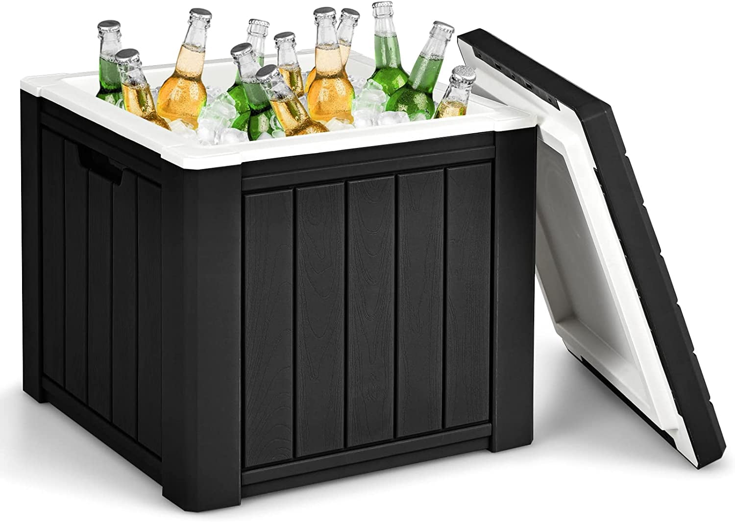GYMAX Camping Cooler, Insulated 40 Qt Heavy Duty Ice Chest with Built ...