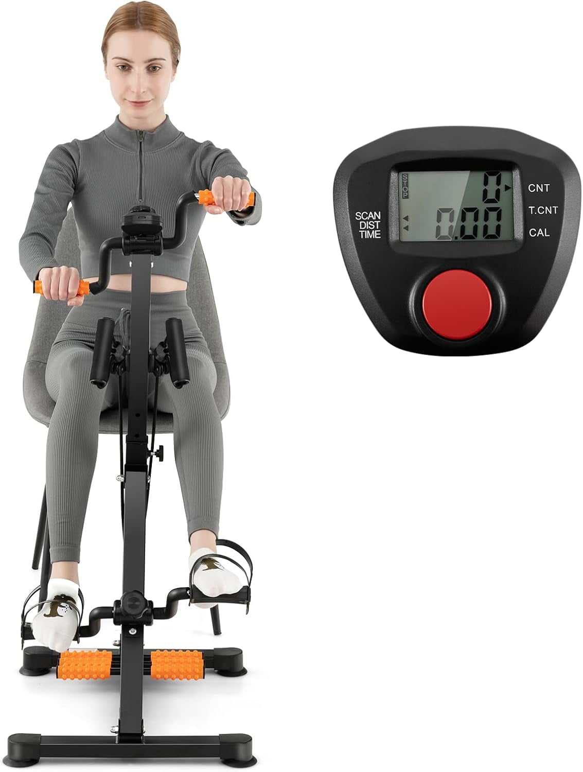 GYMAX Pedal Exercise Bike for Seniors, Hand Arm Leg and Knee Fitness ...