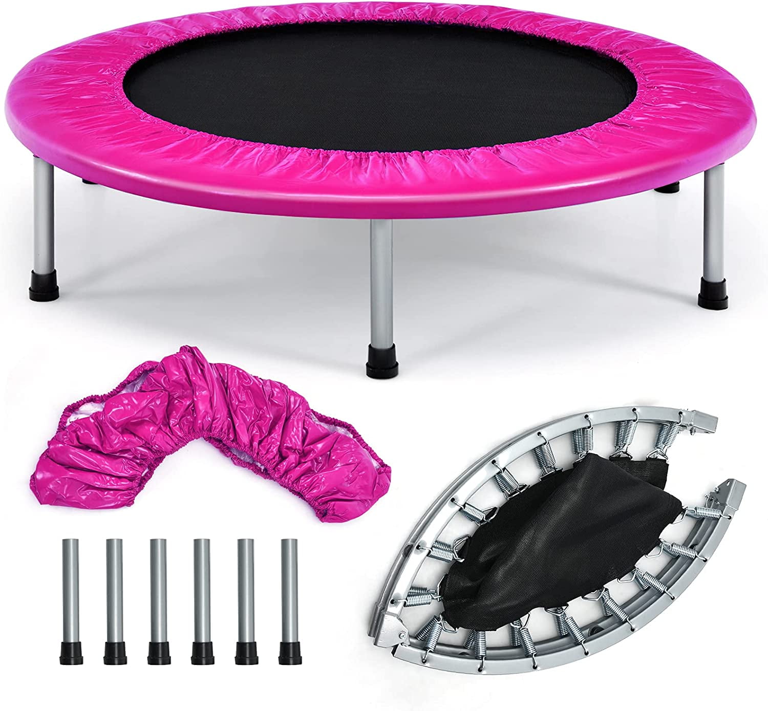 GYMAX Rebounder Trampoline for Adults, Mini Exercise Trampoline with ...
