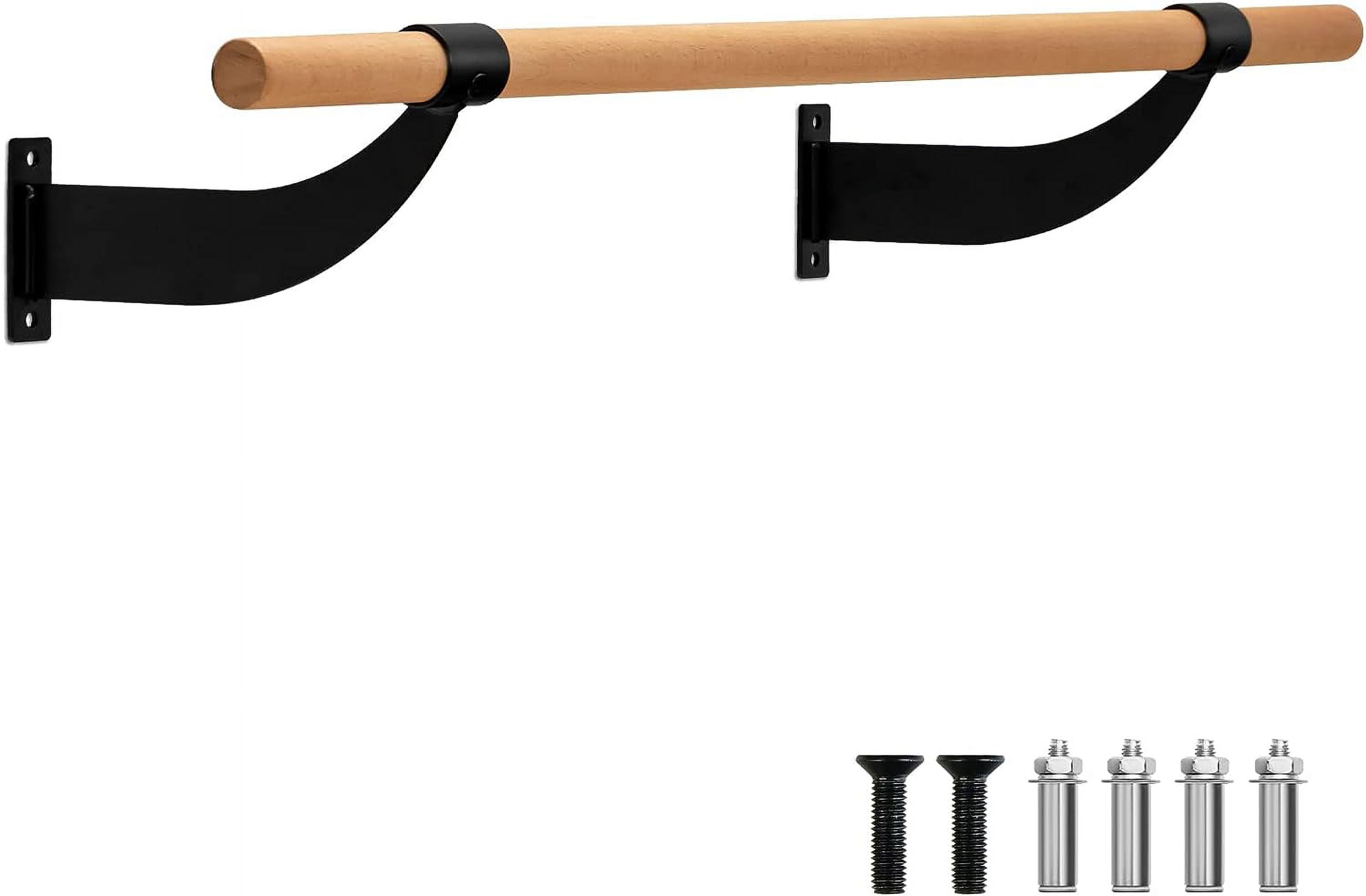 GYMAX Wall Mounted Ballet Barre, 4FT Wood Ballet Bar for Dance, Yoga ...