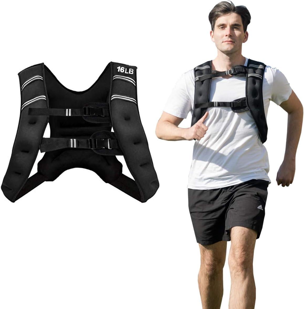 GYMAX Weighted Vest, 12lbs/16lbs/20lbs/30lbs Adjustable Weight Vest for ...
