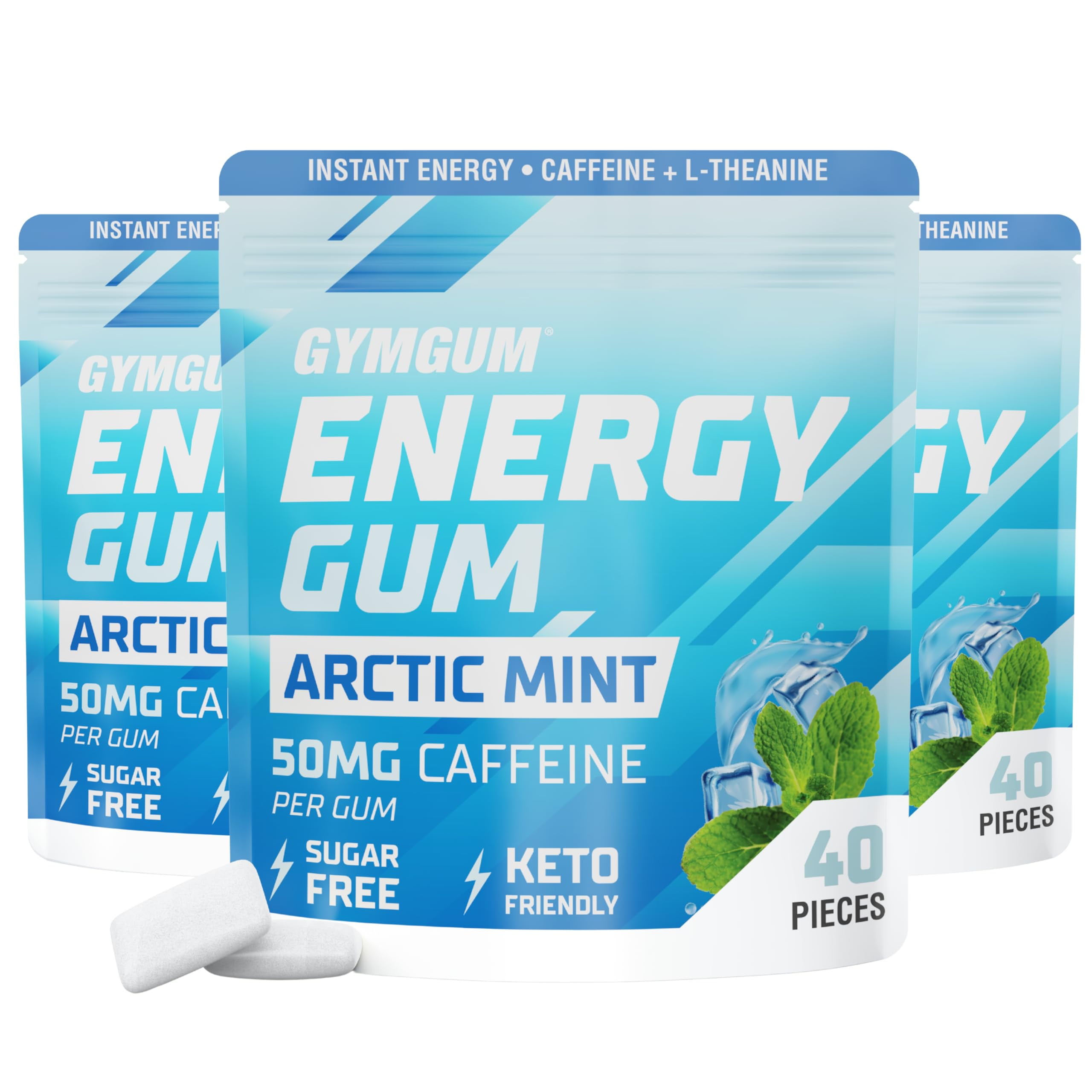 GYMGUM Energy Caffeine Gum ESF27 | 50mg Caffeine | Sugar-Free, Keto ...