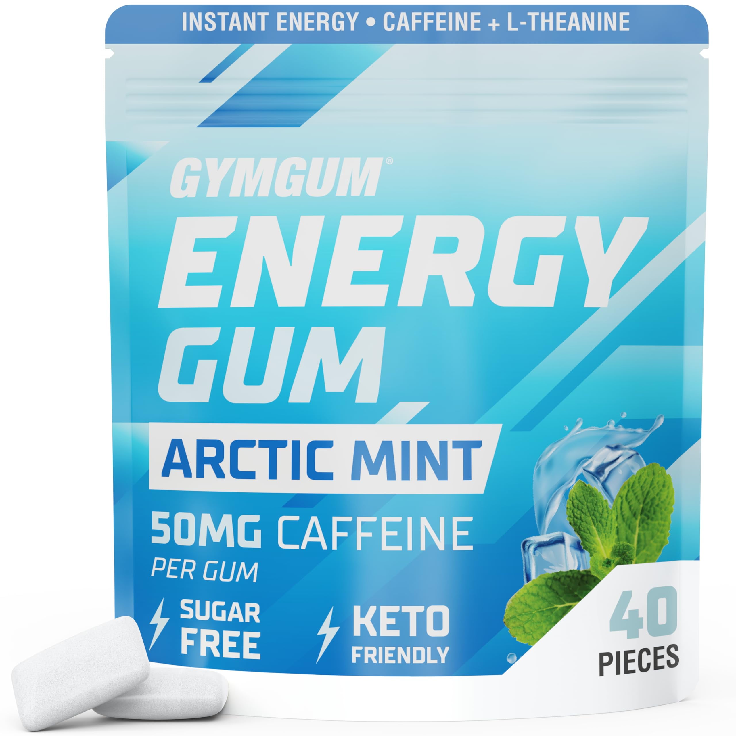 GYMGUM Energy Caffeine Gum KEF28 | 50mg Caffeine | Sugar-Free, Keto ...