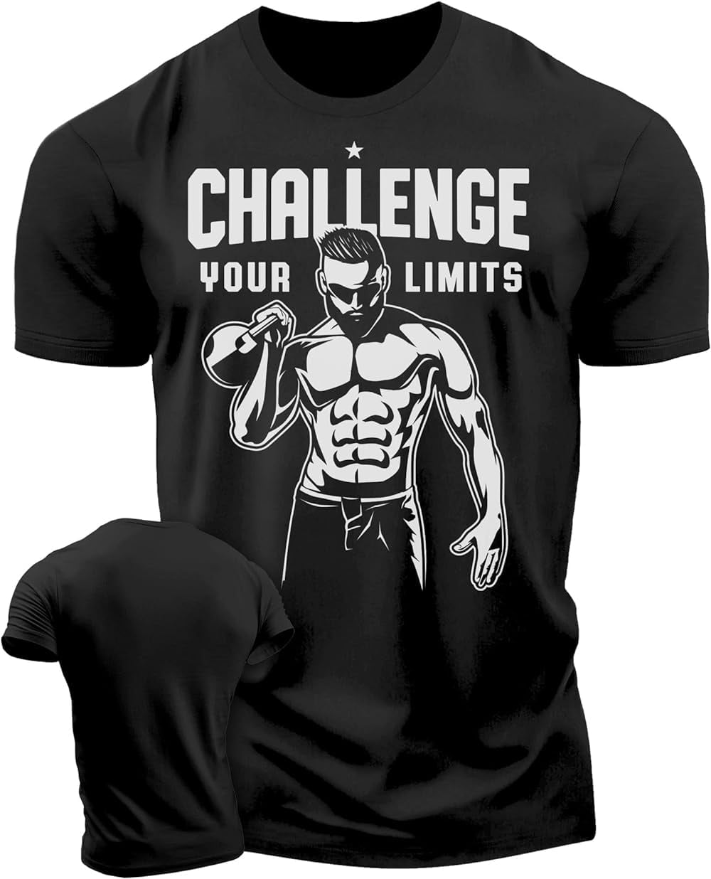 GYMISH Challenge Your Limits Kettlebell Workout T-Shirt for Men, Gym ...