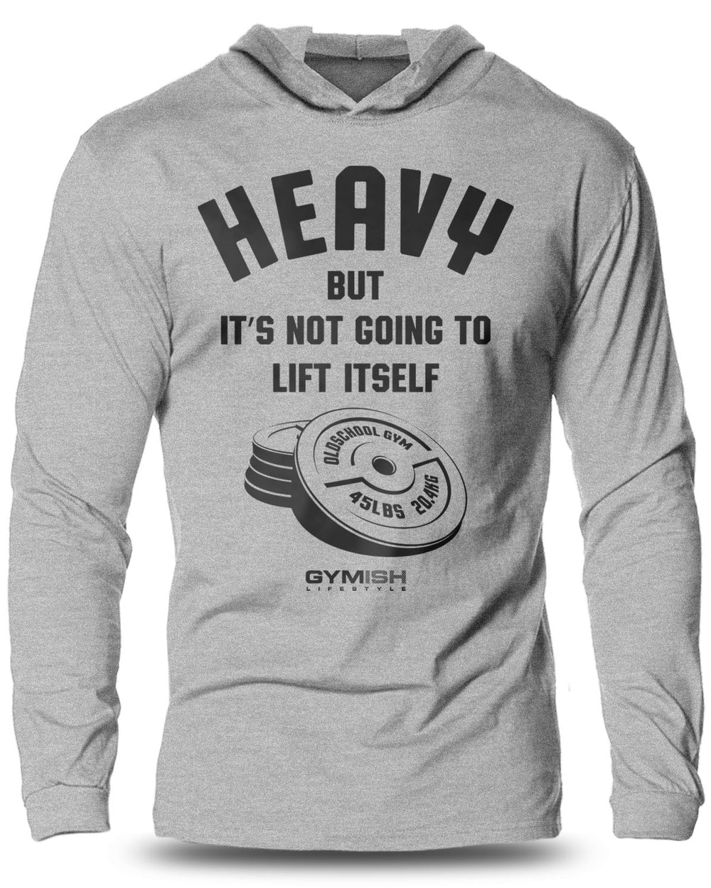 GYMISH “Heavy Lift” Lightweight Long Sleeve Hooded T-Shirt for Men ...