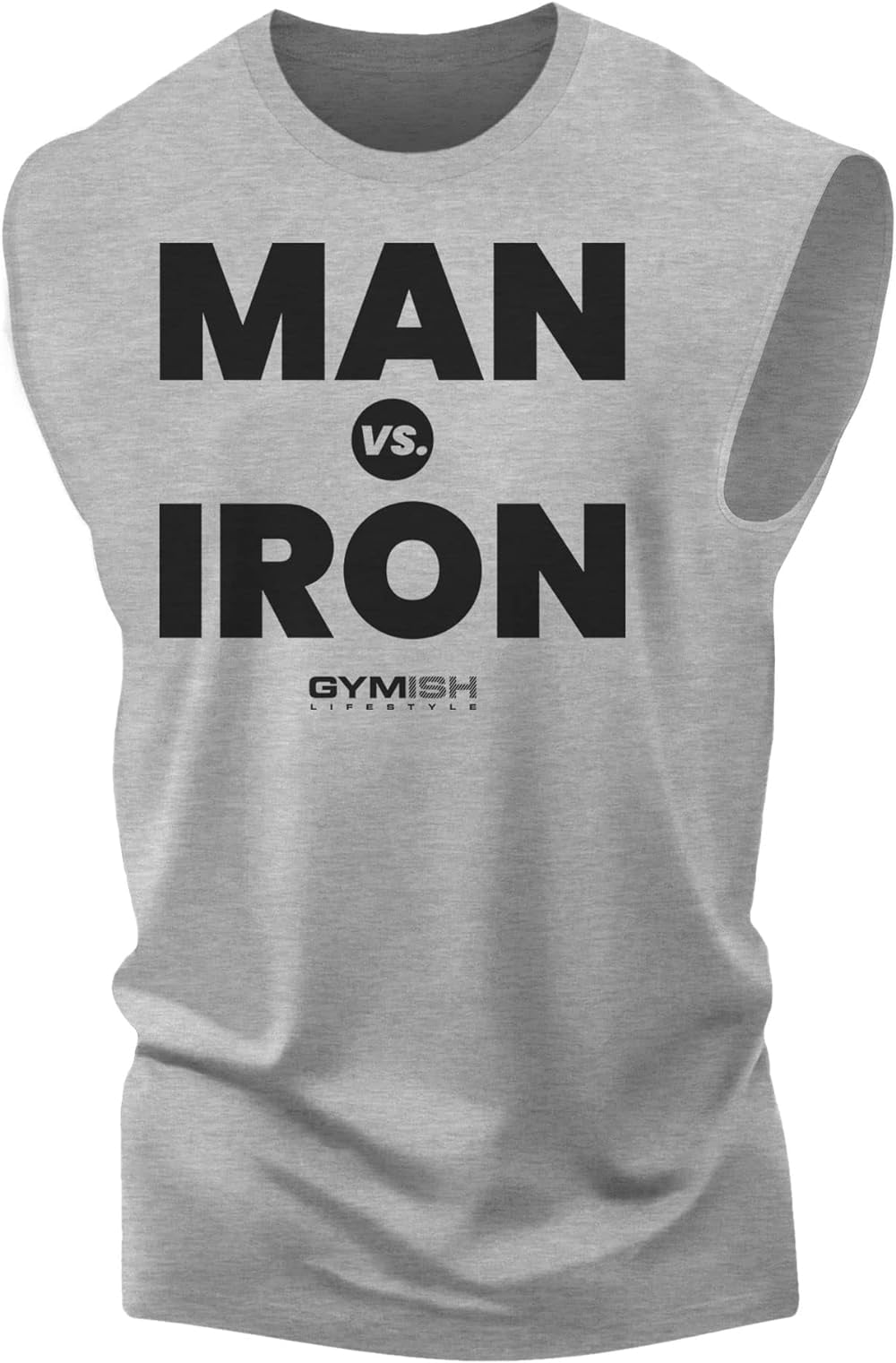GYMISH Man Vs. Iron Workout Tank Top for Men, Funny Gym Shirt, Lifting ...