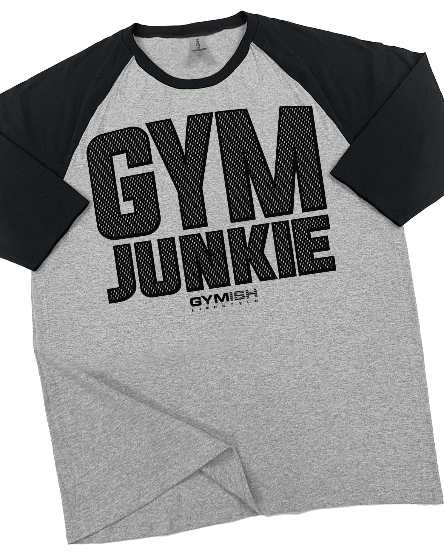 GYMISH Raglan Gym Junkie Workout T-Shirt for Men – Front Design Gym ...